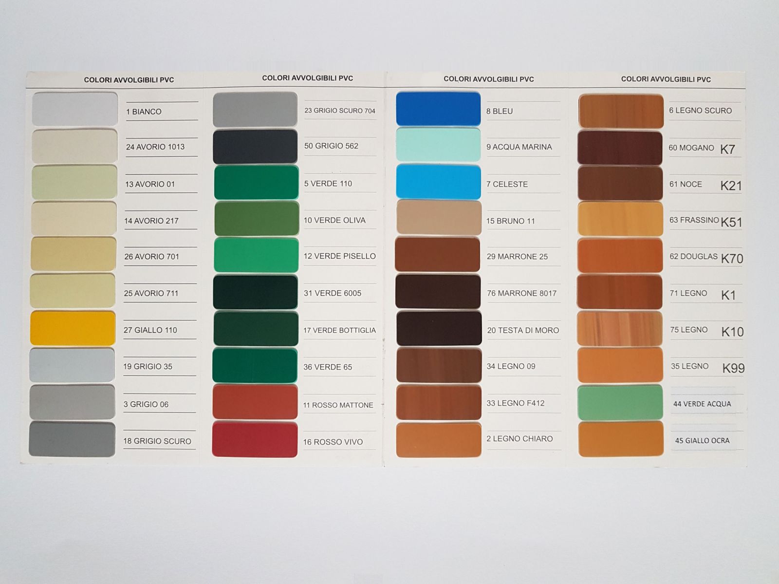 Colori tapparelle in PVC | TapparelleFaiDaTe